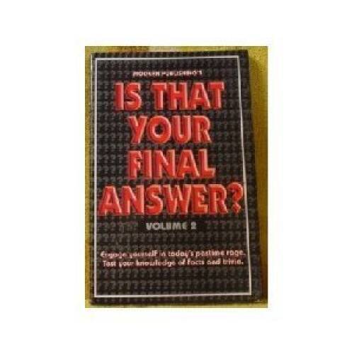 Is That Your Final Answer - Paperback By Editor - GOOD 9780766606012| eBay