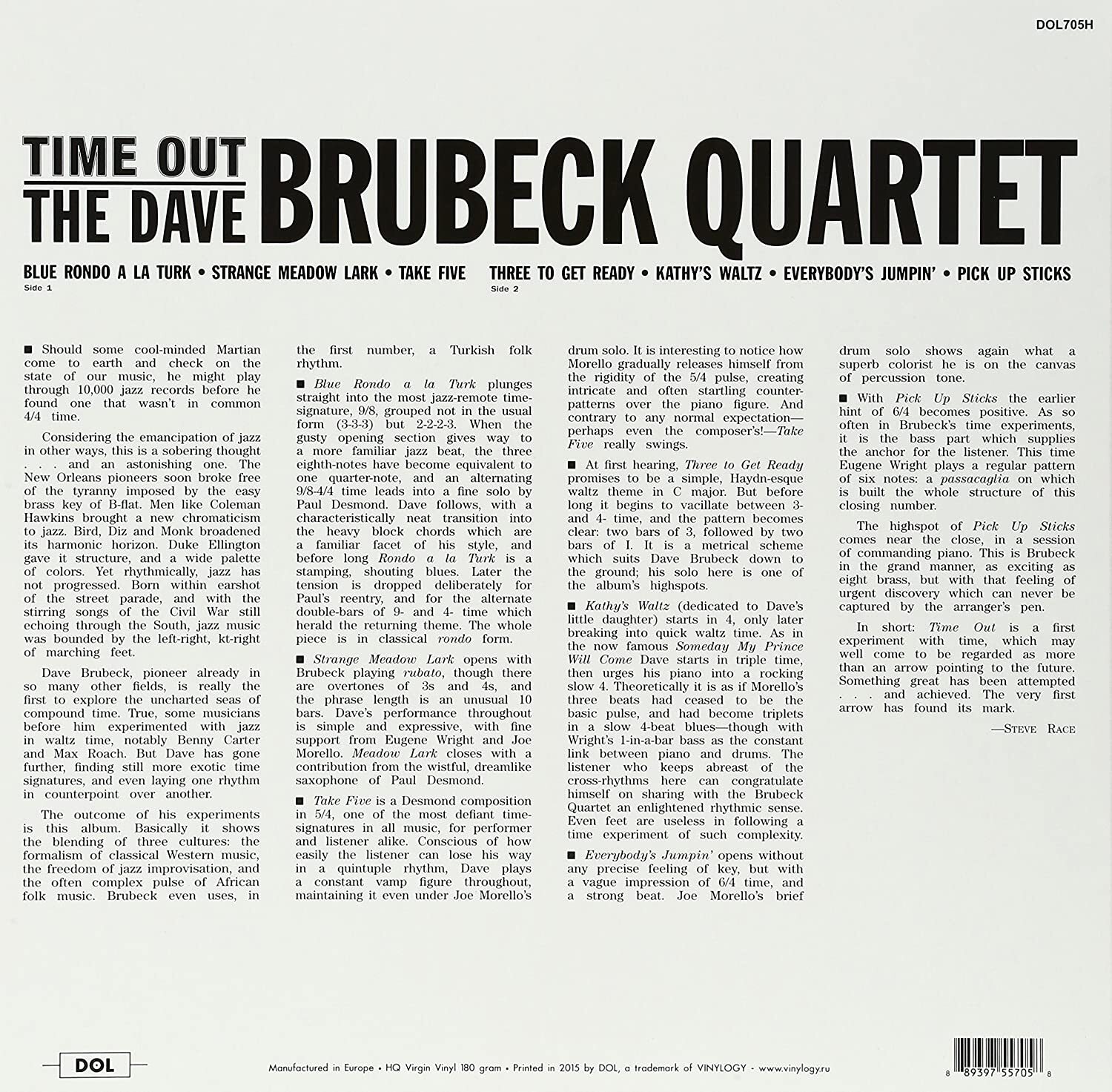 Time Out by Brubeck, Dave Quartet (Record, 2015) for sale online | eBay