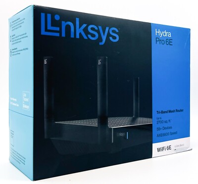 Linksys Hydra Pro AXE6600 Wi-Fi 6E Tri-Band Mesh Router MR7500 Up To ...