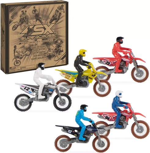Supercross Authentic 5 Pack of 124 Scale Die Cast Motorcycles with ...