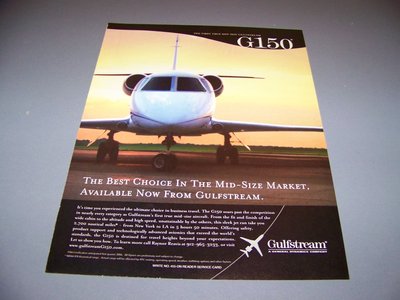 VINTAGE..2007 GULFSTREAM G150...ORIGINAL COLOR 1-PAGE SALES AD...RARE ...