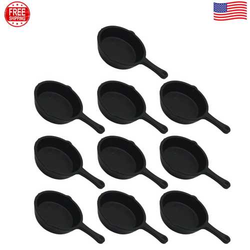10 Pcs Miniature Skillet Mini Cast Iron Skillet Small Frying Pan Set ...