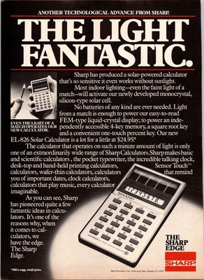 VINTAGE 1980 SHARP EL-286 SOLAR CALCULATOR PRINT AD | eBay