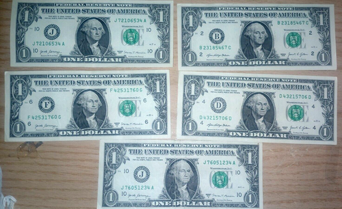 FANCY SERIAL NUMBER LOT OF 5 COMPLETE MIXED LADDERS | eBay