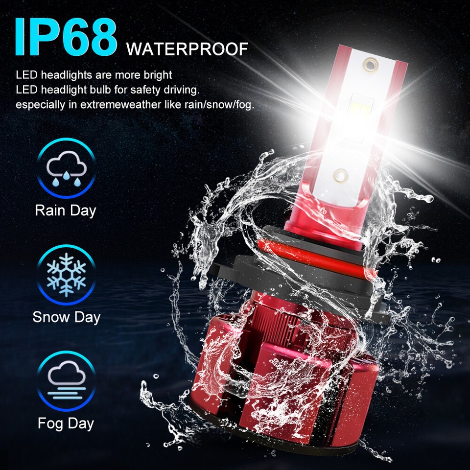 HIR2 9012 LED Headlight Bulbs Hi Low Beam 6000K Super Bright High power ...