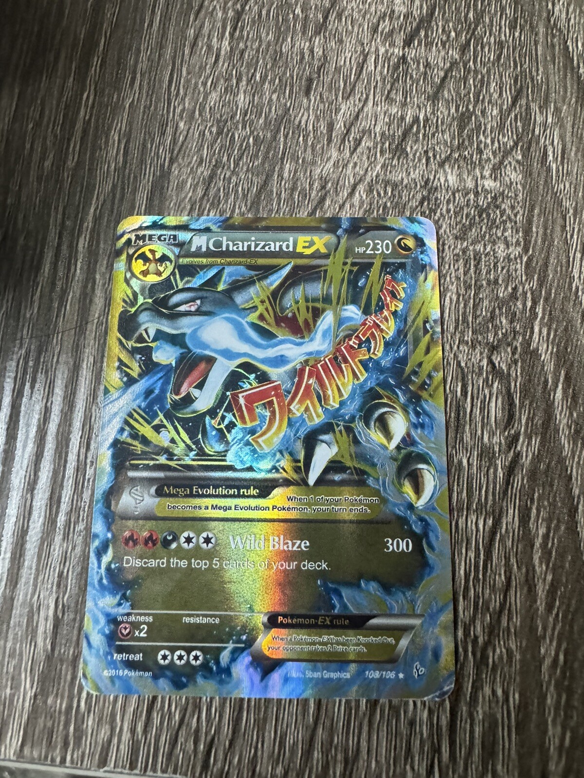 Charizard EX HOLO Mega M Pokemon Card 69/106 Flashfire HP 230 Ultra ...