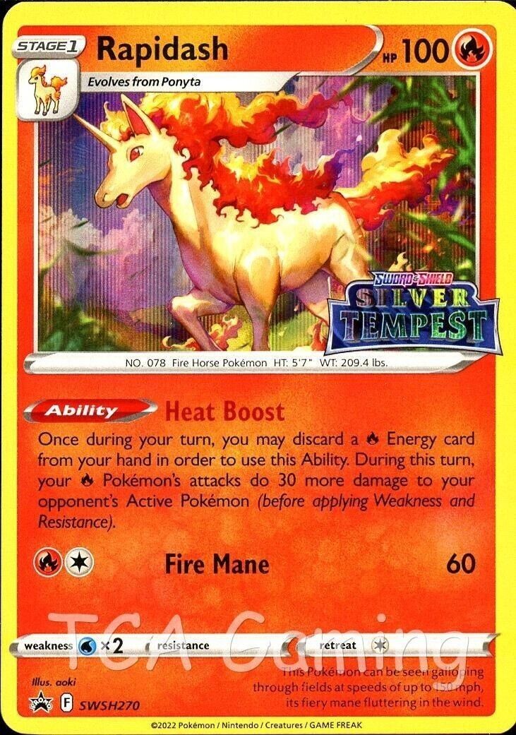 Rapidash SWSH270 Silver Tempest PRERELEASE HOLO Promo Pokemon Card | eBay