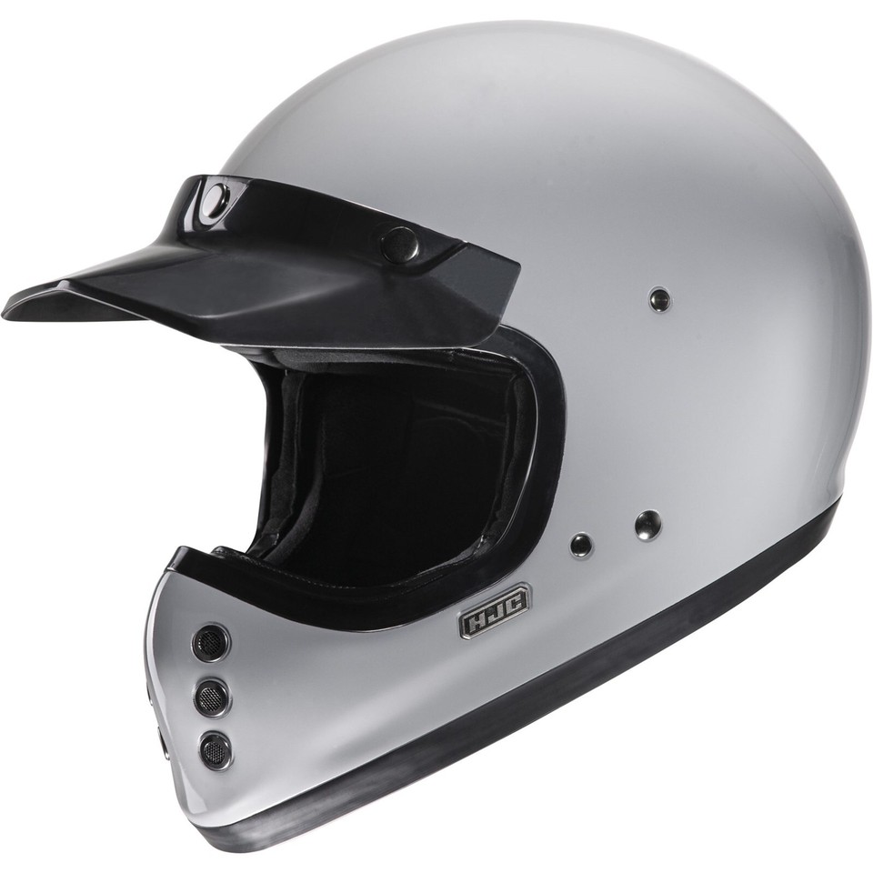 HJC V60 Solid Retro Motorcycle Helmet Size XL Vintage 80s Gray Glossy ...