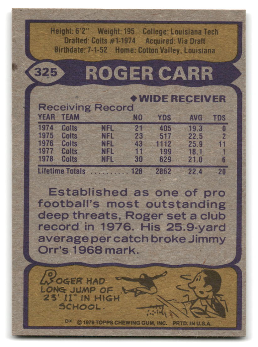 1979 Topps - #325 Roger Carr for sale online | eBay