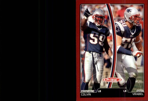 2007 Topps Total Red Patriots Football Card #52 Rosevelt Colvin/Mike ...