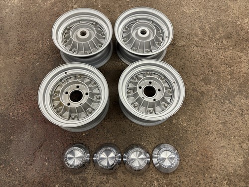 Set of (4) 1963 63 Pontiac 14X6 8 Lug Wheels W/ Drums & Caps Bonneville ...