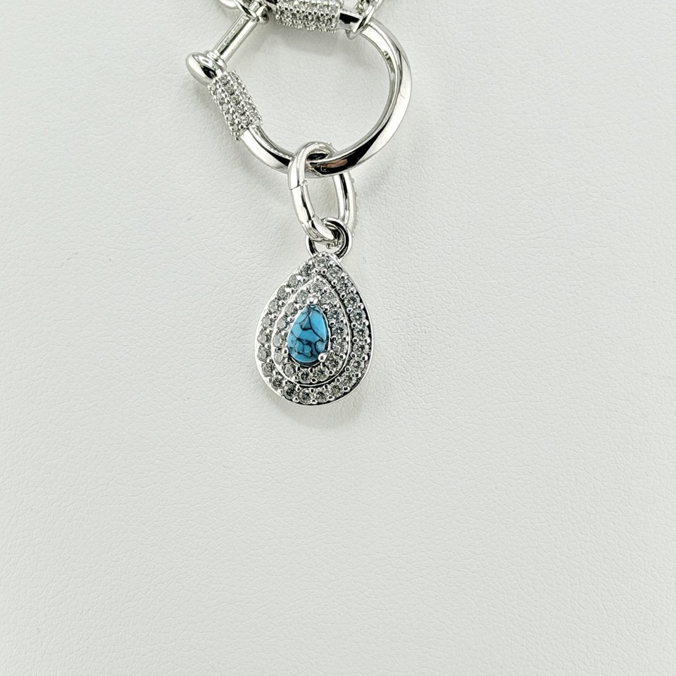 Bomb Party Necklace "The Pull Of Desire" Turquoise on Rhodium Western ...