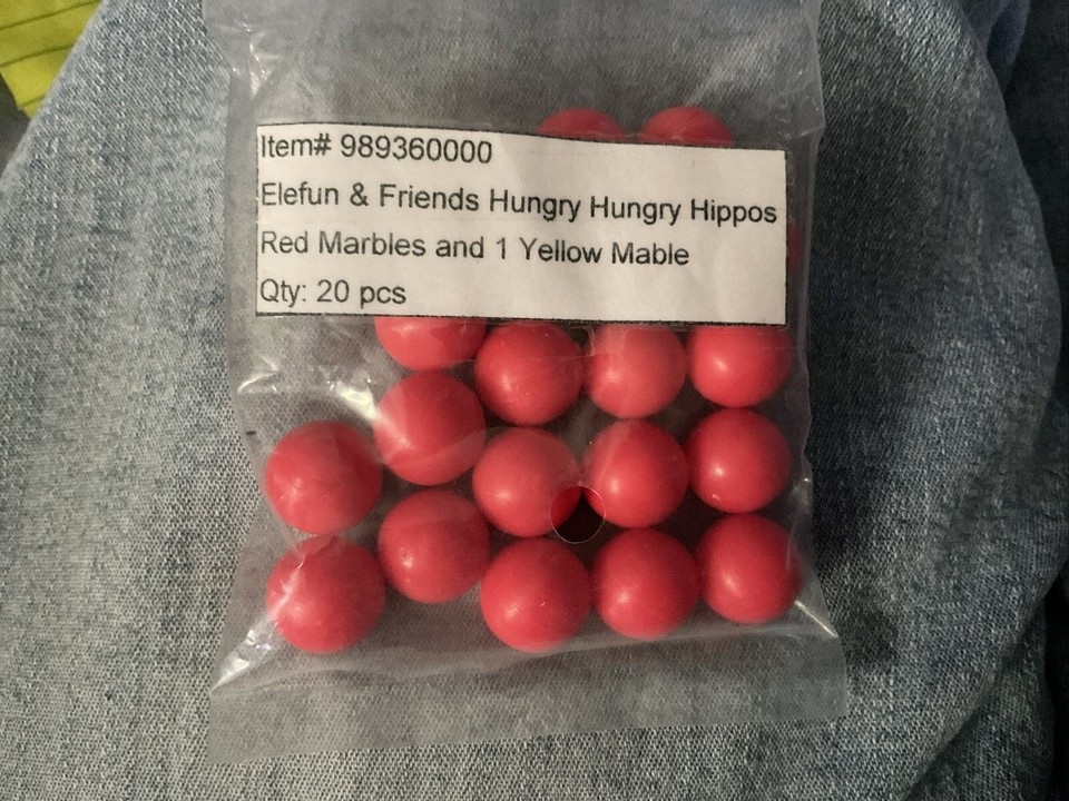 Hungry Hungry Hippo 19 Red 1 Yellow Marbles Balls Game Pieces ...