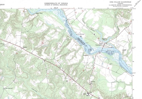 King William Quadrangle Virginia 1968 USGS Topo Map 7.5 Minute ...