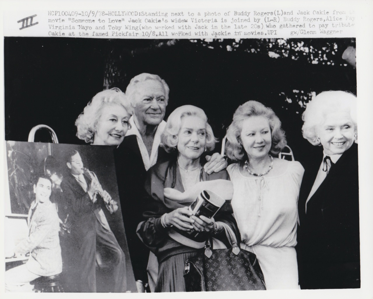 1978 Press Photograph BUDDY ROGERS, ALICE FAY, VIRGINIA MAYO, TOBY WING ...