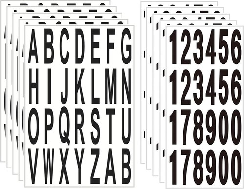 Black Self Adhesive Vinyl Numbers And Letters Set 260 Pieces Waterproof ...