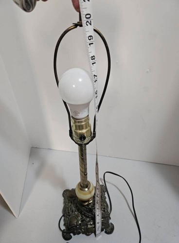 Uranium Glass Table Lamp With Glass Ball Spacer -Works | eBay