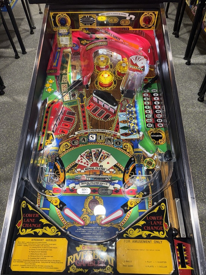 Riverboat Gambler Pinball Williams 1990 LEDS Orange County Pinballs ...