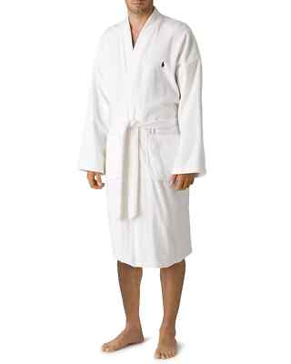 Polo Ralph Lauren Men's Kimono Soft Cotton Velour Robe White S/M MSRP ...