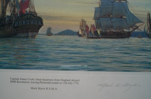 *SALE*Captain James Cook Print HMS Resolution 1776 by Mark R. Myers ...