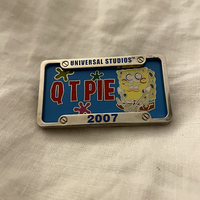 Universal Studios Collectible Pin SpongeBob Q T Pie License Plate 2007 ...