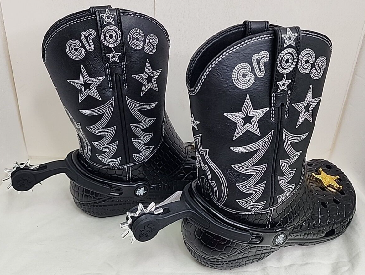 CROCS Classic Cowboy Boots w/ Spurs Men's Size 4/ Women's Size 6 New ...
