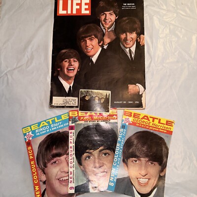 The Beatles Life Magazine August 28, 1964 & 3 Mini + Poster & Color ...