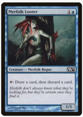 Merfolk Looter - Magic 2012 (M12) Playset (x4) Magic the Gathering NM ...