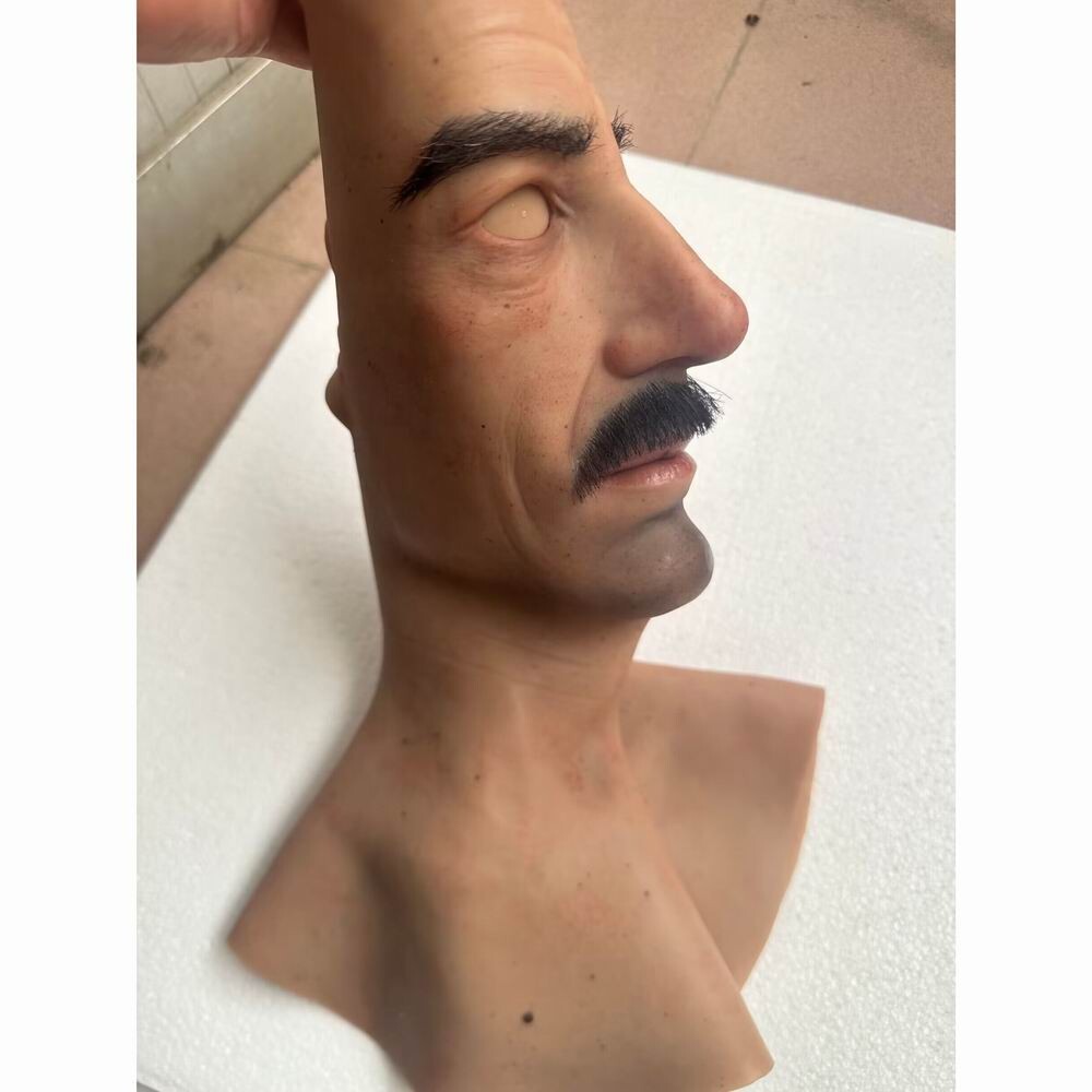 Realistic high-quality and soft silicone mask implanted with beard | eBay