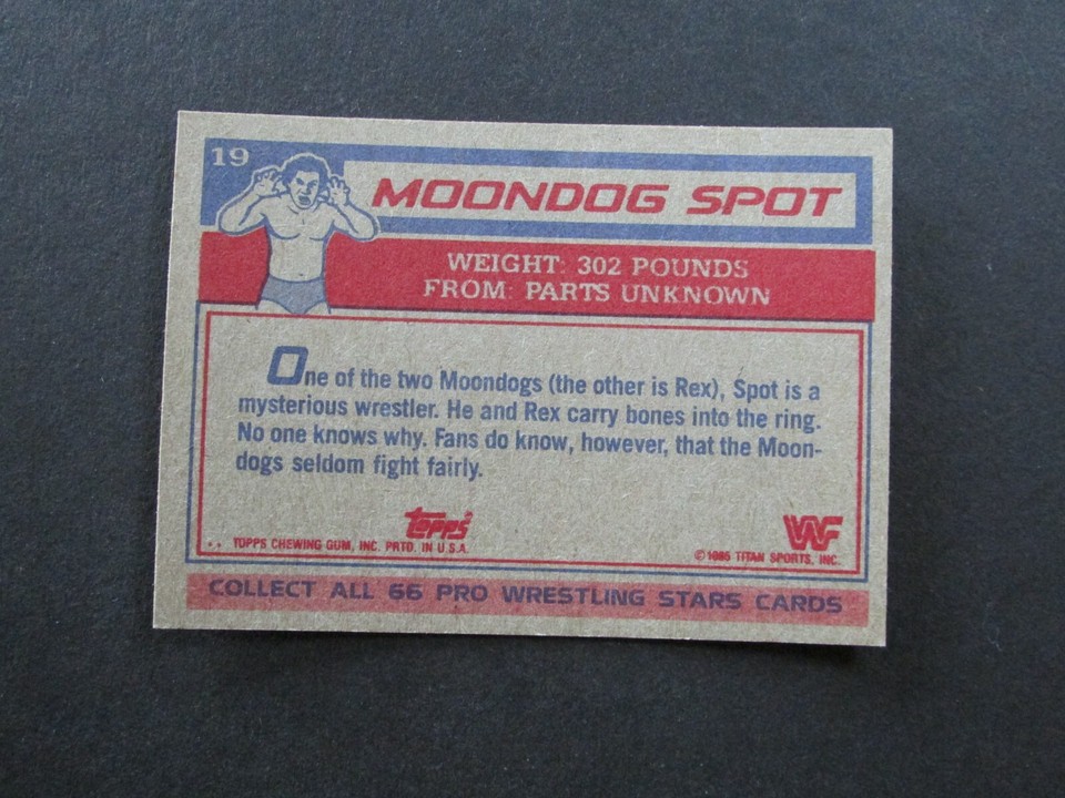 1985 Topps WWF Card #19 Moondog Spot 1st Listing | eBay