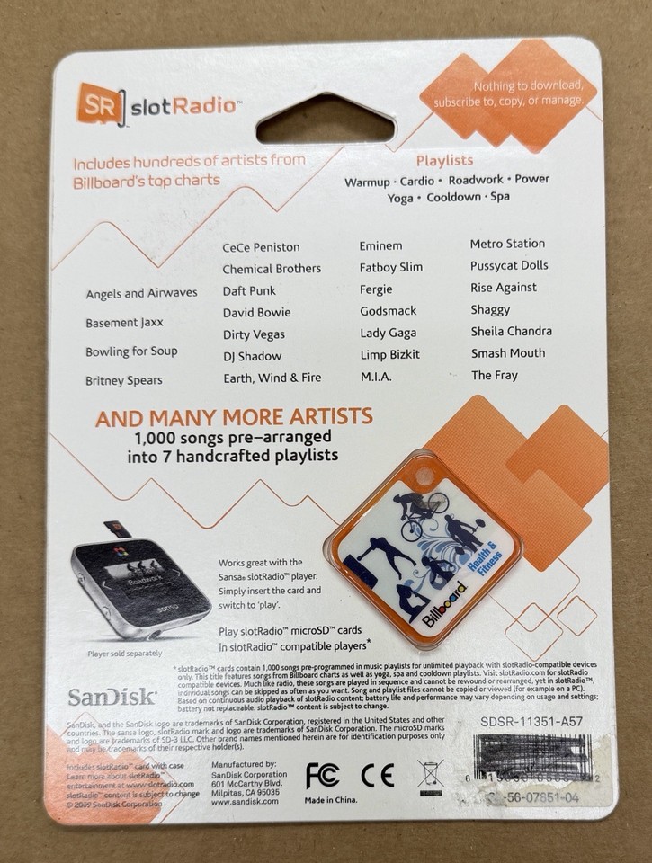 Sandisk SR Slot Radio Billboard 1,000 Songs - Health - Preloaded SD ...