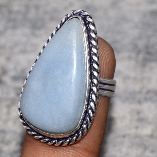 Angelite 925 Silver Plated Gemstone Handmade Handmade Ring US 7 JW | eBay