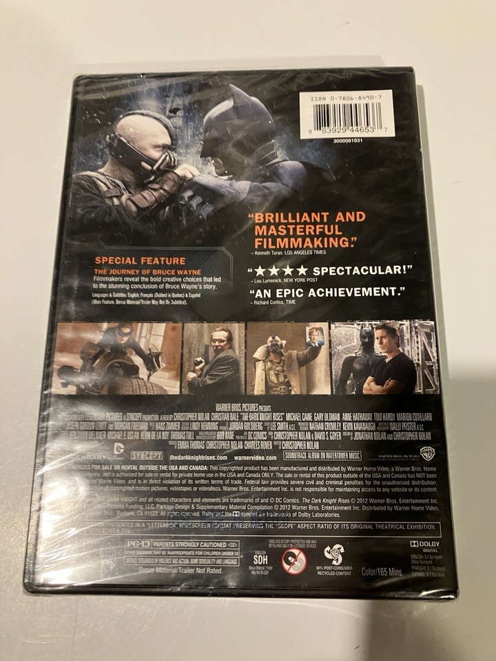 The Dark Knight Rises (DVD, 2012)-Sealed | eBay