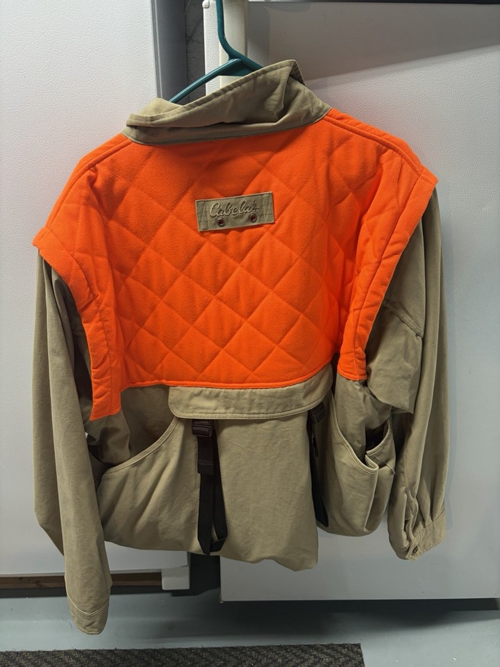 Cabela's Brown Canvas Blaze Orange Hunting Jacket Coat Men's XL | eBay
