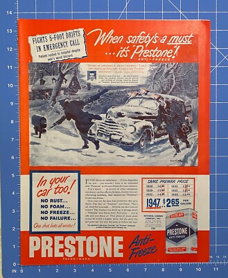 Vintage Print Ad Prestone Anti Freeze Ambulance Blizzard Emergency 13.5 ...