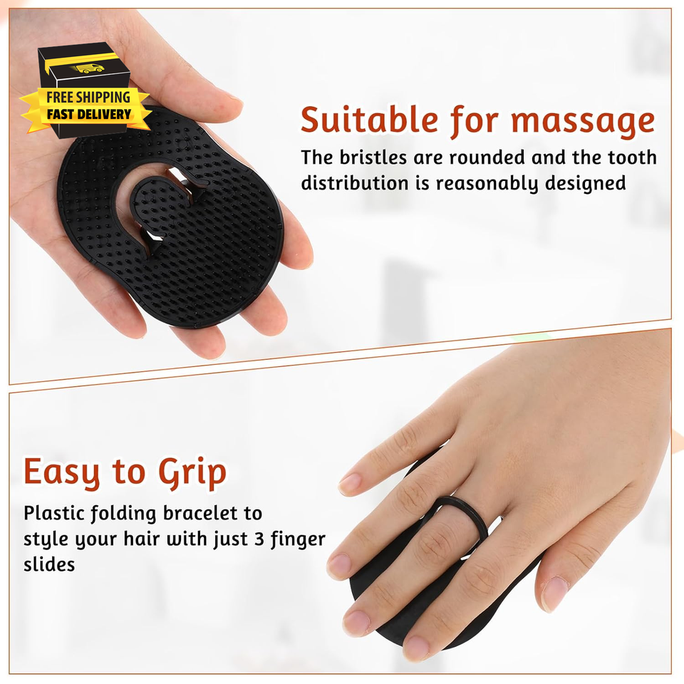 6 PCS Pocket Palm Combs for Men Black Shampoo Comb Hair Brush Scalp ...