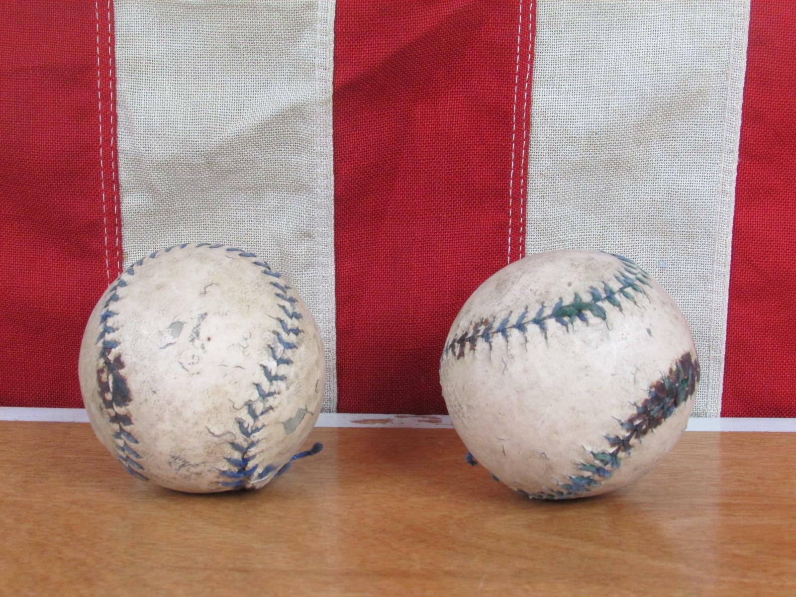 Vintage 1940s Bounder Ball Baseballs Group 5 Leather Blue Stitch ...
