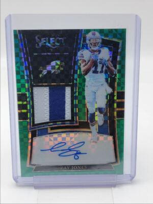 ZAY JONES 2017 SELECT GREEN PRIZM PATCH AUTOGRAPH BILLS RC AUTO 5/5 ...