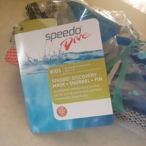 Speedo Kids' Discovery Mask Snorkel & Fin Set L/XL Shoe 3-5 Age 3-8 ...