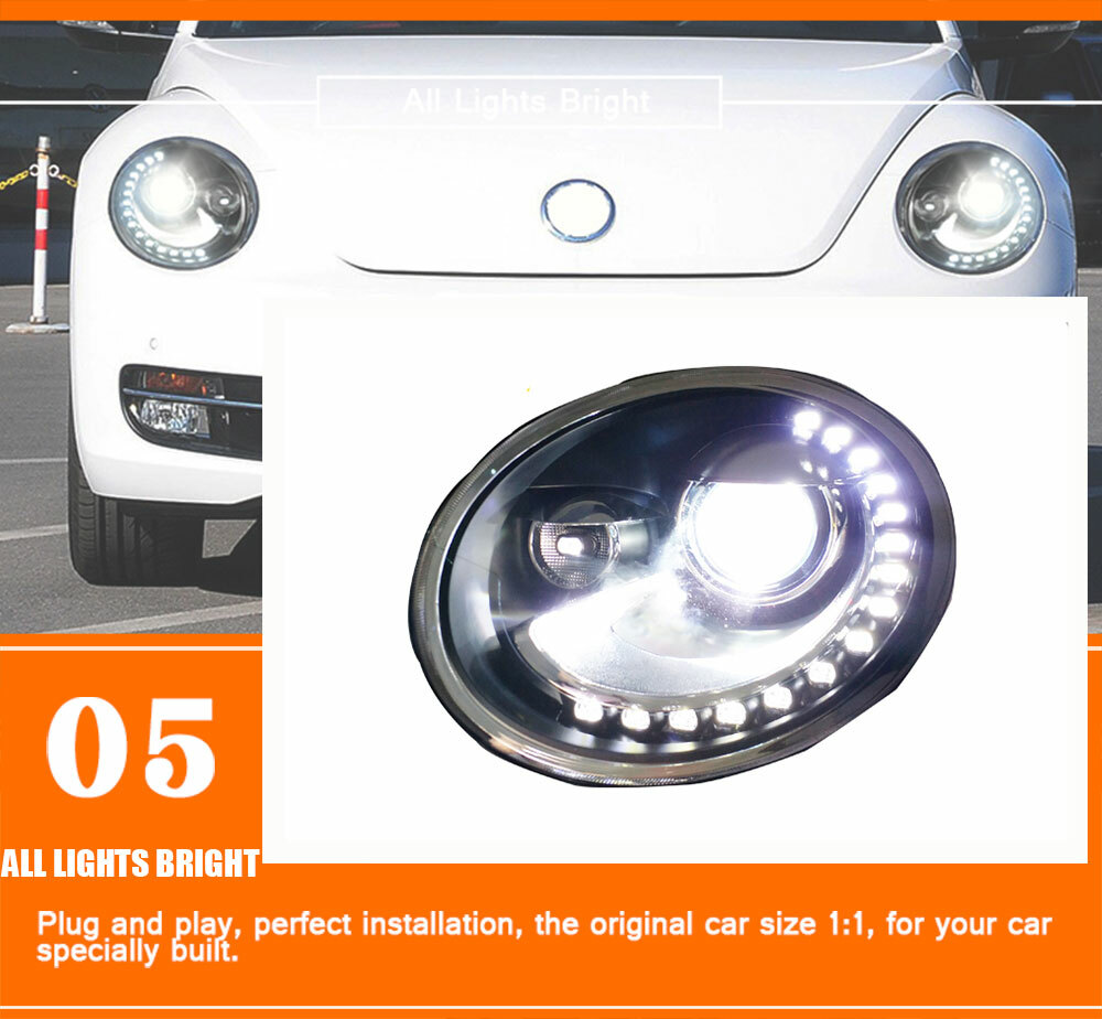 Upgrade New Styles Fit For VW Beetle Headlights Projector HID LED DRL ...