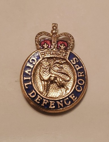 CIVIL DEFENCE CORPS FEMALE ISSUE Vintage GREAT BRITAIN BADGE PIN ...