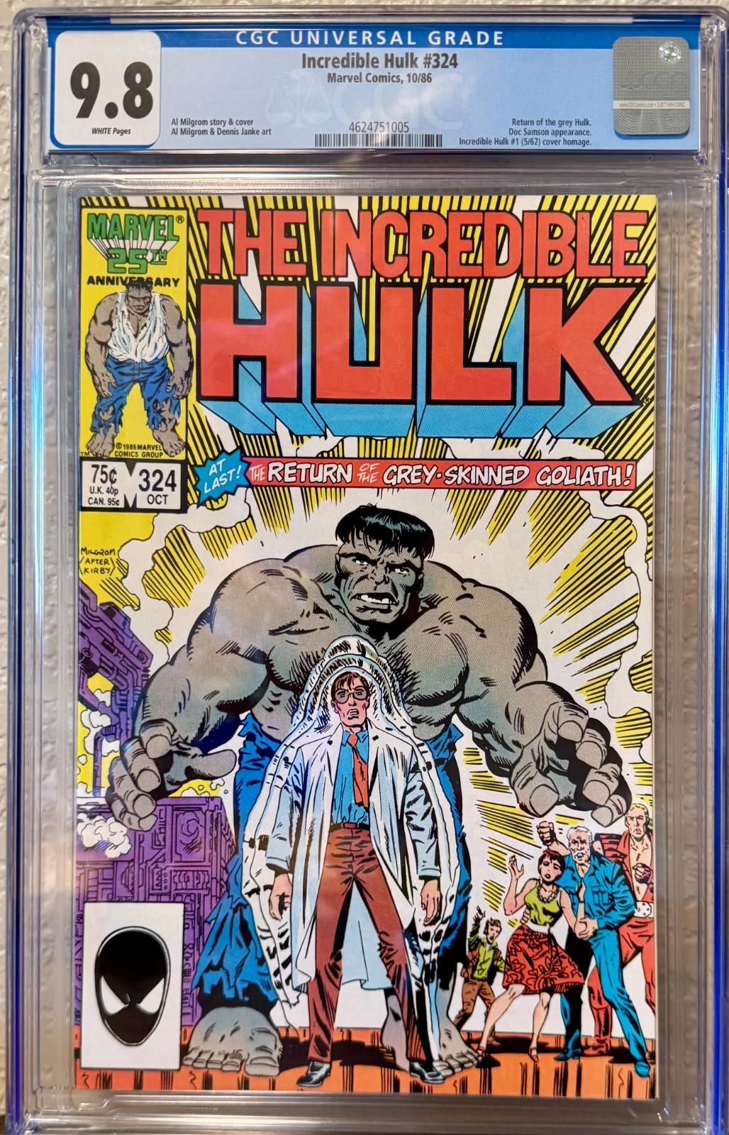 1986 Incredible Hulk #324 Marvel Comics Return of Grey Hulk CGC 9.8 | eBay