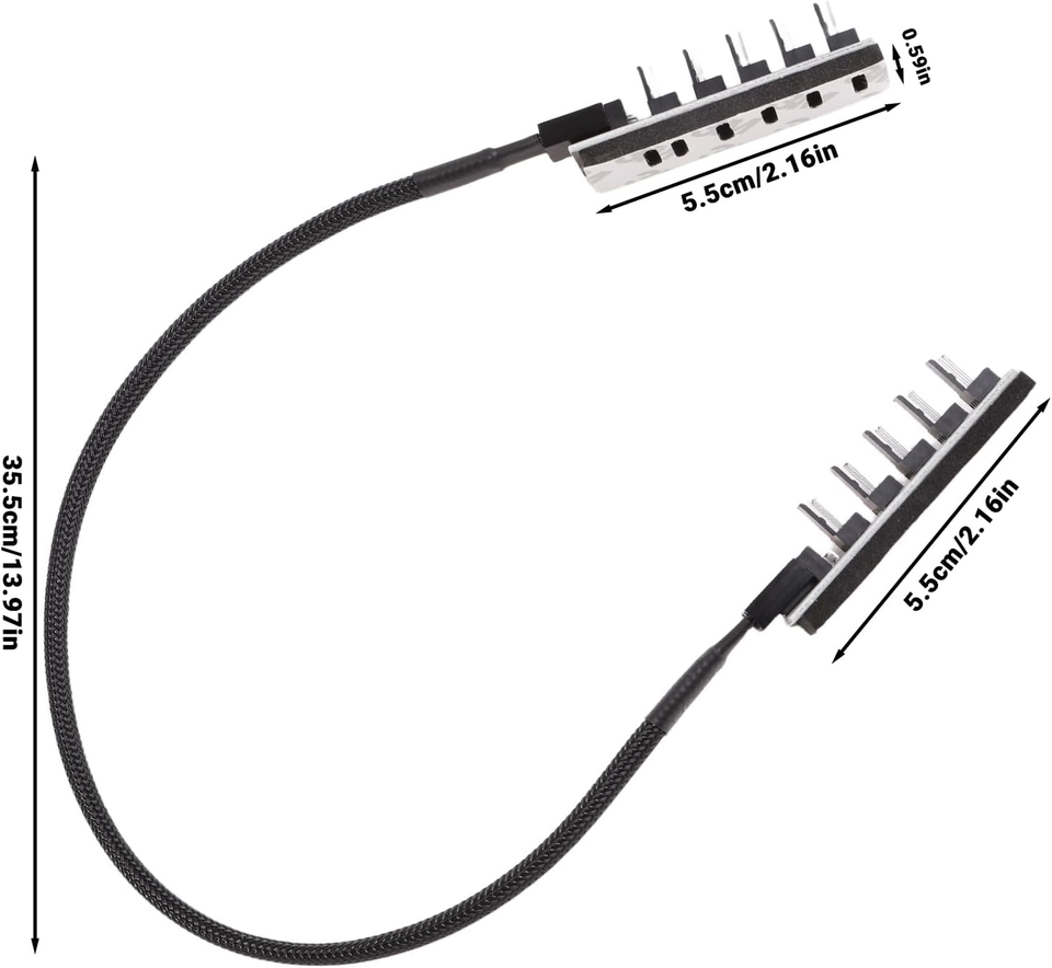 2 Pack PWM Fan Hub 1 to 5 Way 4 Pin Splitter Power Cable with Sleeve ...