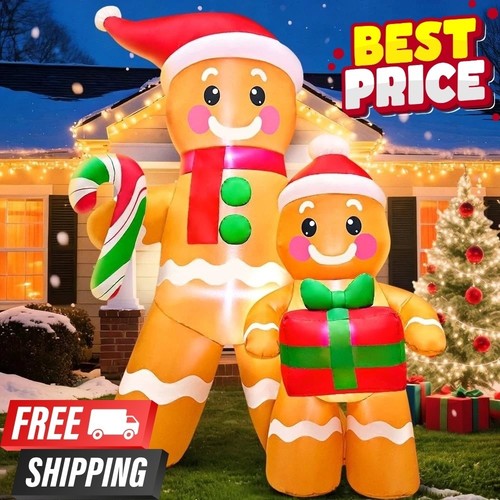 5FT Christmas Inflatables Outdoor Decorations Inflatable Gingerbread ...