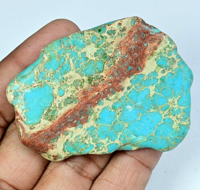 187.70 Ct Untreated Natural Blue Ridge Turquoise Slab Certified Loose ...