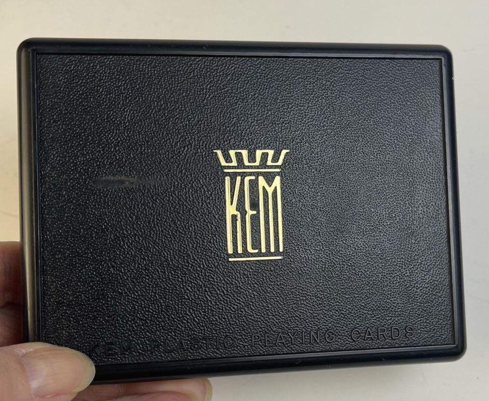 Vintage KEM Double Decks Plastic Playing Cards Case NY USA Complete Set ...