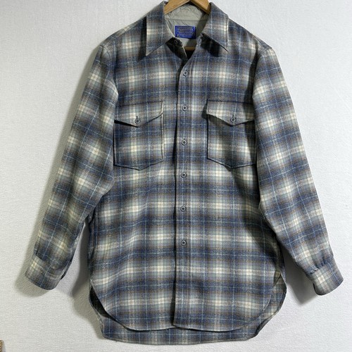 Vtg Pendleton Shirt Mens Large Multicolor Plaid Flannel Wool Made In ...
