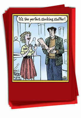 B5854 Set of 12 Perfect Stocking Stuffer Funny Christmas Cards ...