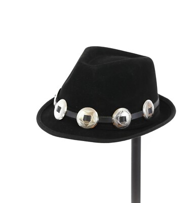 Conch Band Suede Like Fedora Hat Leather Band Slash Rock Punk Goth ...