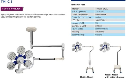 LED-SURGICAL-OT-LIGHTS-CEILING-TWIN-TYPE-TMI-C-5 Mobile n wall model | eBay